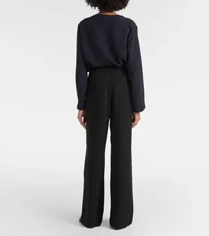 Valentino Garavani Cady Couture High-rise Wide-leg Pants - Black