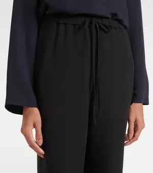Valentino Garavani Cady Couture High-rise Wide-leg Pants - Black