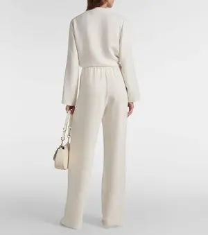 Valentino Garavani Cady Couture High-rise Wide-leg Pants - White