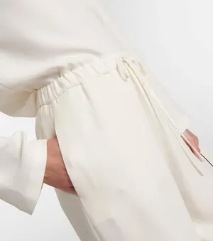 Valentino Garavani Cady Couture High-rise Wide-leg Pants - White