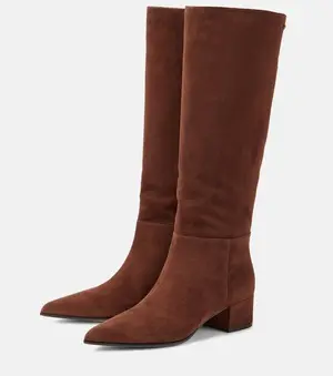 GIANVITO ROSSI 45 Suede Knee-high Boots - Brown