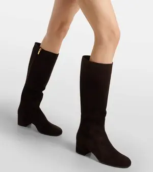 GIANVITO ROSSI 45 Suede Knee-high Boots - Brown