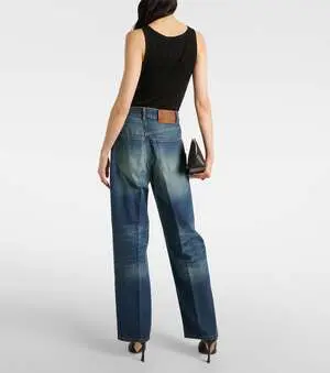 Victoria Beckham Low-rise Straight Jeans - Blue