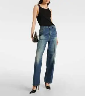 Victoria Beckham Low-rise Straight Jeans - Blue