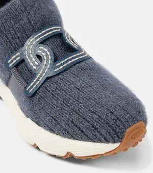 TOD'S Kate Knitted Sneakers Grigio Brooklyn - Blue