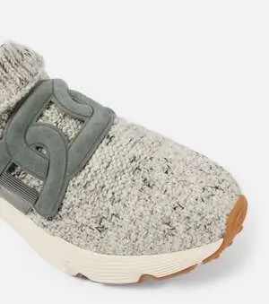 TOD'S Kate Knitted Sneakers - Grey