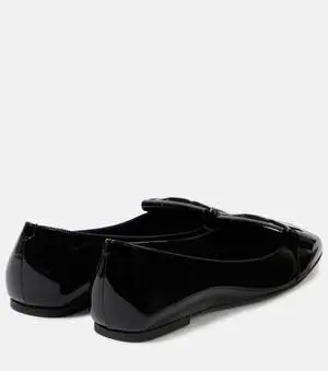 TOD'S Kate Patent Leather Ballerinas - Black