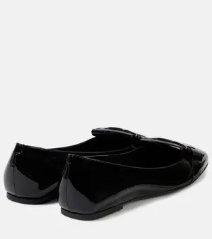 TOD'S Kate Patent Leather Ballerinas - Black