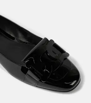 TOD'S Kate Patent Leather Ballerinas - Black