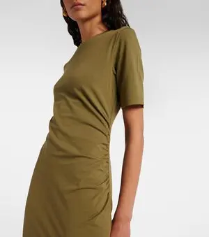 Vince Cotton-blend Jersey Midi Dress - Green