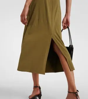 Vince Cotton-blend Jersey Midi Dress - Green