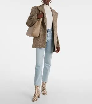 AQUAZZURA Blade Snake-effect Leather Ankle Boots