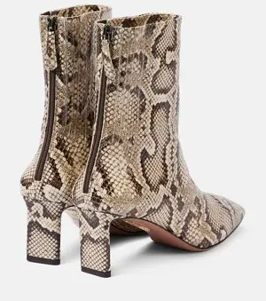 AQUAZZURA Blade Snake-effect Leather Ankle Boots