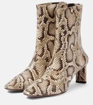AQUAZZURA Blade Snake-effect Leather Ankle Boots
