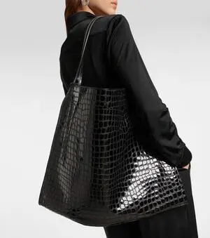 CHRISTIAN LOUBOUTIN Le 54 Croc-effect Leather Shoulder Bag