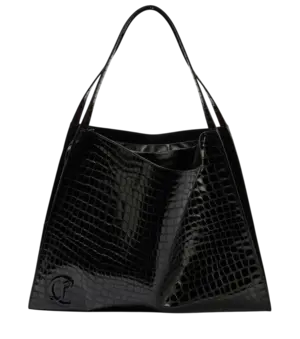 CHRISTIAN LOUBOUTIN Le 54 Croc-effect Leather Shoulder Bag - Black