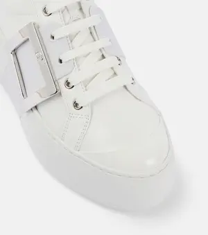 ROGER VIVIER Viv' Skate Leather Sneakers - White