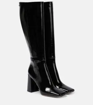 GIANVITO ROSSI 95 Patent Leather Knee-high Boots - Black