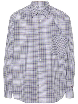 Acne Studios Checked Cotton Shirt - Blue