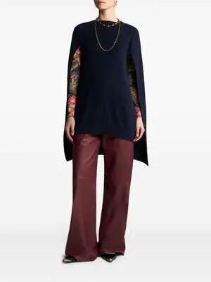Etro Ribbed Cashmere Cape Top