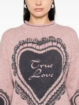 Acne Studios Heart-print Chunky-knit Jumper