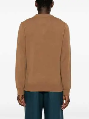 JIL SANDER V-neck Ribbed-knit Jumper - Brown