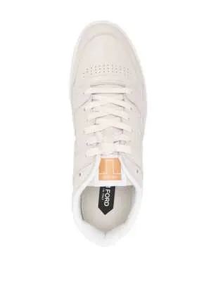 TOM FORD Logo-debossed Leather Sneakers - White