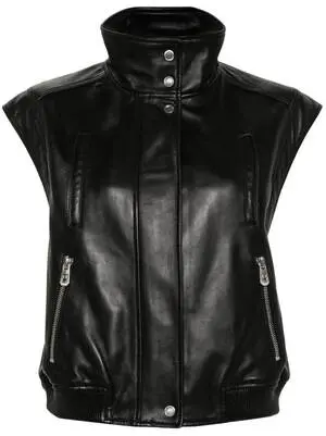 Pinko Leather Biker Gilet