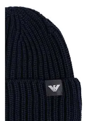 Emporio Armani Logo-patch Knitted Beanie