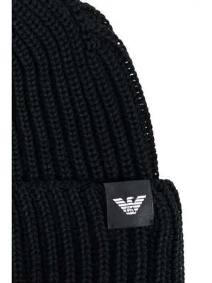 Emporio Armani Logo-patch Knitted Beanie