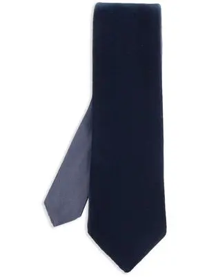 Giorgio Armani Velvet-effect Tie - Blue