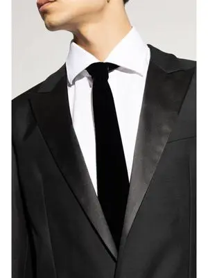 Giorgio Armani Velvet-effect Neck Tie - Black