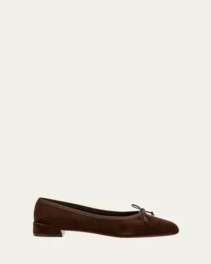 CHRISTIAN LOUBOUTIN Sweetie Jane Suede Ballerina Flats - Cosme