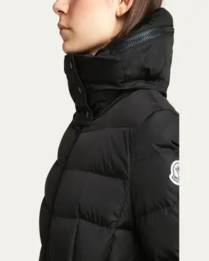Moncler Flammette Long Down Jacket - Black