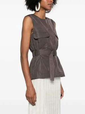 P.a.r.o.s.h Sleeveless Top With Belt - Grey