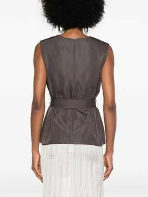 P.a.r.o.s.h Sleeveless Top With Belt - Grey