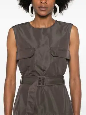 P.a.r.o.s.h Sleeveless Top With Belt - Grey