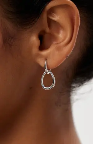 ANA LUISA Double Ring Hoop Earrings - Silver