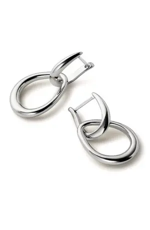 ANA LUISA Double Ring Hoop Earrings - Silver