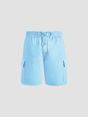 Vilebrequin Linen Cargo Swim Trunks - Blue