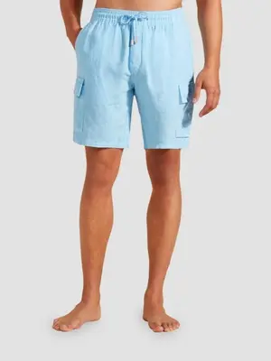 Vilebrequin Linen Cargo Swim Trunks - Blue