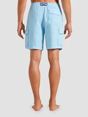 Vilebrequin Linen Cargo Swim Trunks - Blue