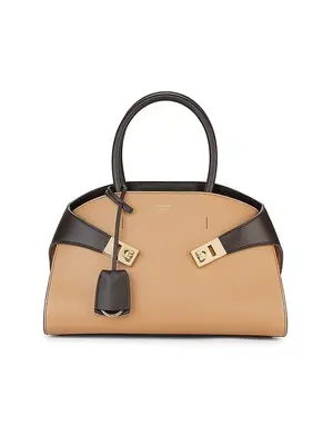 FERRAGAMO FERRAGAMO Hug Small Top-Handle Bag - Light Camel