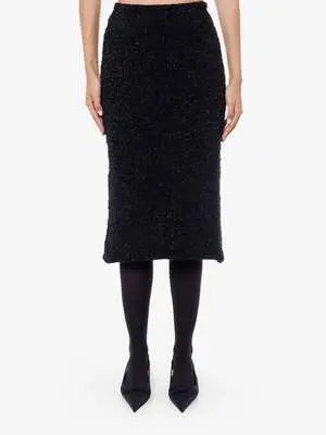 Balenciaga Cotton Tweed Knitted Midi Skirt