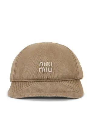Miu Miu Drill Baseball Hat - Argilla