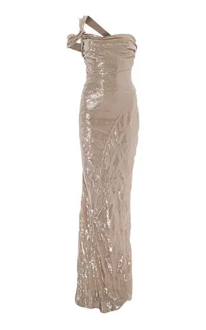 MARMAR HALIM Twisted Sequined Gown
