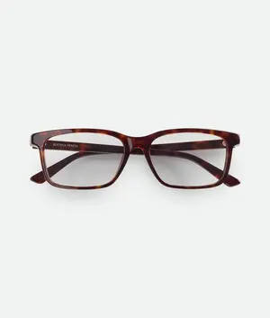 Bottega Veneta Classic Rectangular Eyeglasses - Havana/transparent