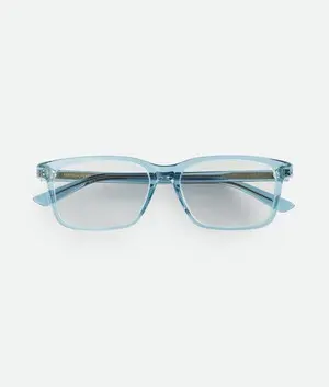 Bottega Veneta Classic Rectangular Eyeglasses Light Blue/transparent