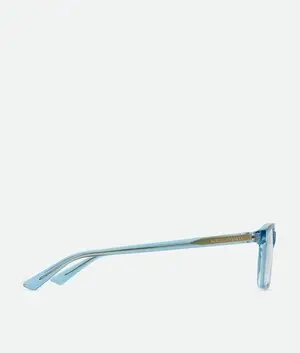Bottega Veneta Classic Rectangular Eyeglasses - Light Blue/transparent