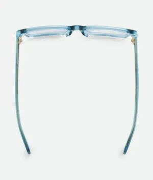 Bottega Veneta Classic Rectangular Eyeglasses - Light Blue/transparent